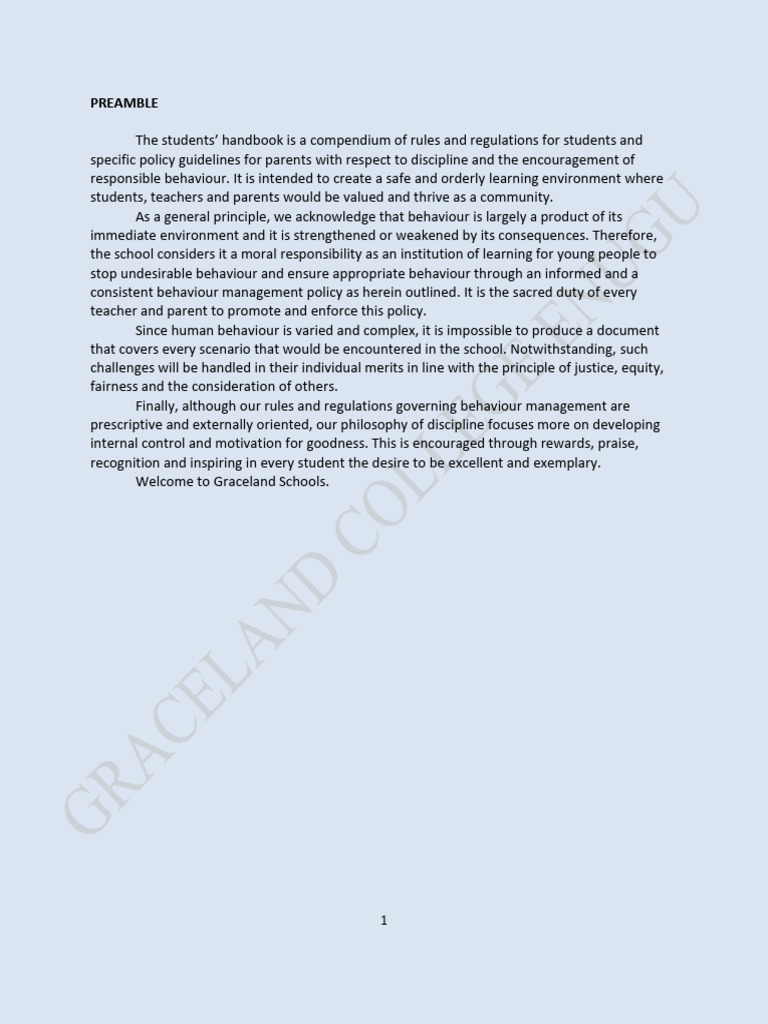 GLC Students Handbook | PDF | Teachers | Disciplines