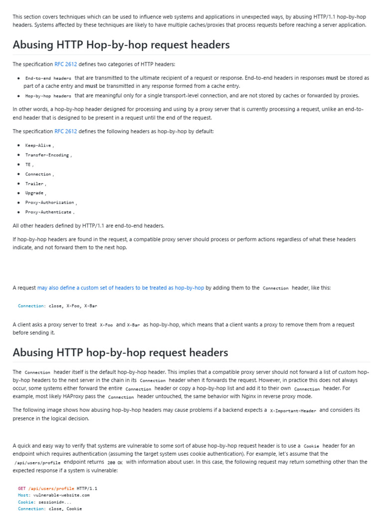 Abusing HTTP Hop-By-Hop Request Headers | PDF | Http Cookie | Proxy Server