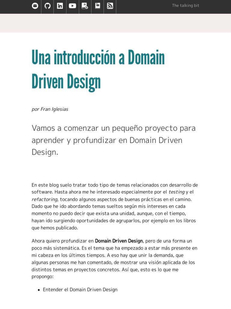 TalkingBit_ Una introducción a Domain Driven Design | PDF | Lenguaje de ... TalkingBit_ Una introducción a Domain Driven Design | PDF | Lenguaje de ...