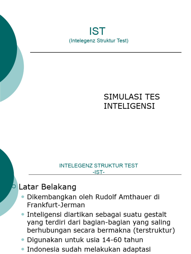 Pertemuan 10.IST (Intelegenz Struktur Test) | PDF