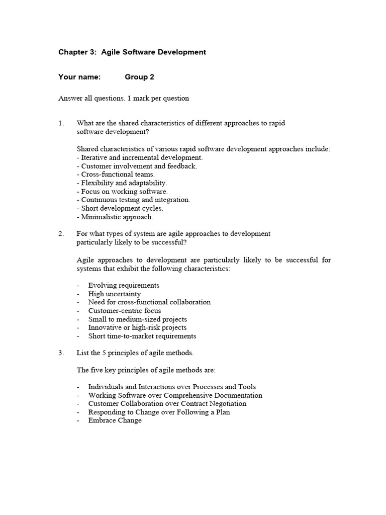 Quizz3 Nhóm2 | PDF | Agile Software Development | Software Development ...