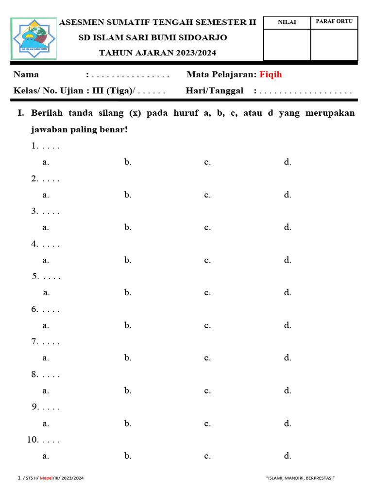 Master Soal Pai KLS 3 | PDF