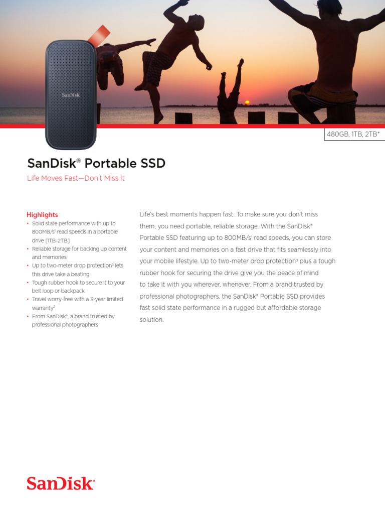 Data Sheet Sandisk Usb 3 2 SSD | PDF | Solid State Drive | Computer ...