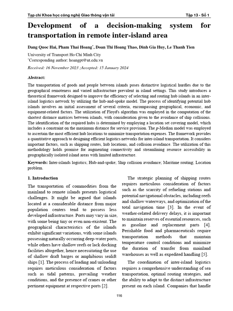 JTST 2024 13 (1) 12 | PDF | Mathematical Optimization | Logistics