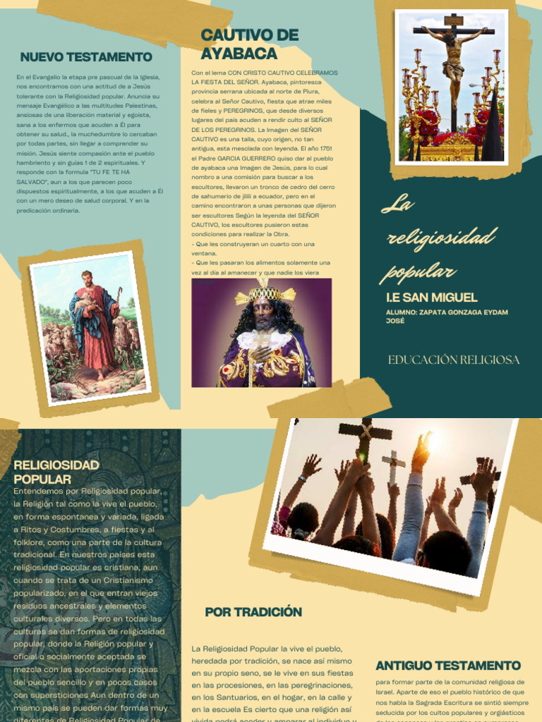 Tríptico La Religiosidad Popular | Descargar gratis PDF | Jesús ...