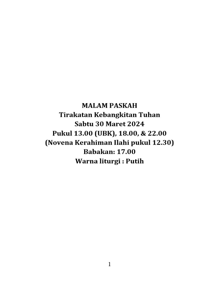 Teks Misa Vigili Paskah 2024 | PDF | Agama & Spiritualitas