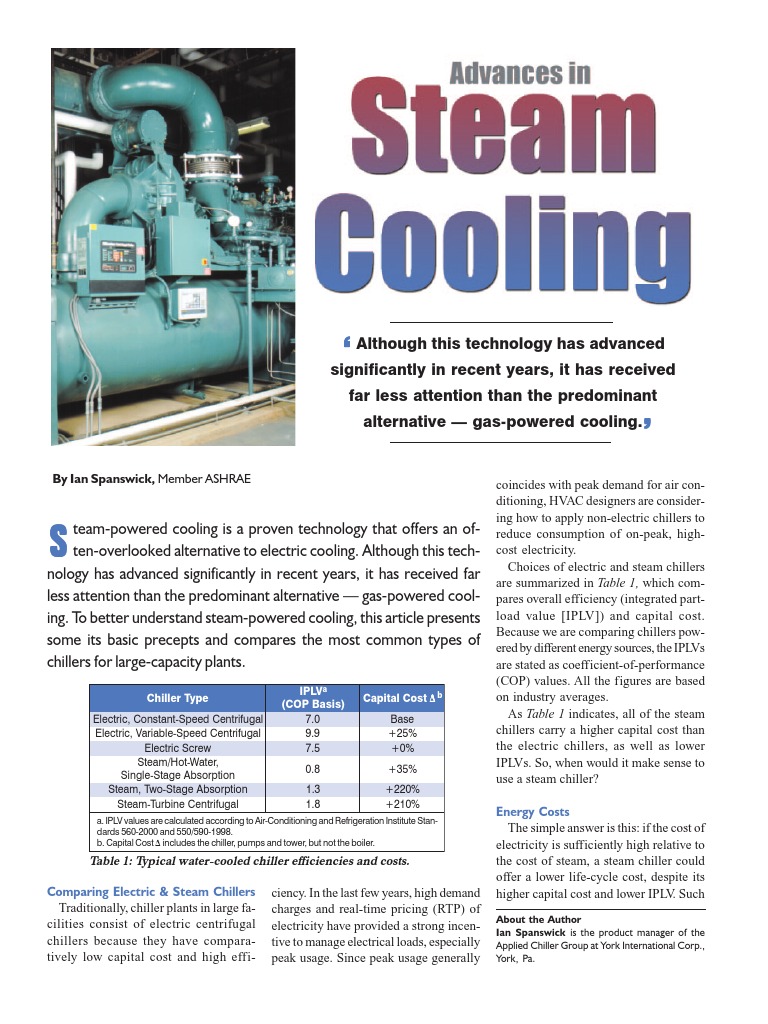 160.67-PR1 - Advances in Steam Cooling ASHRAE | PDF | Steam | Cogeneration
