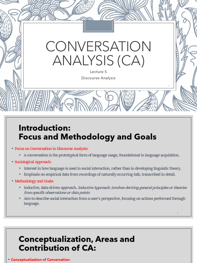 Conversation Analysis Overview | PDF | Methodology | Conversation