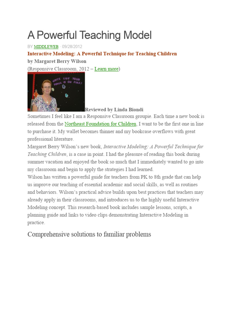 A Powerful Teaching Model | PDF | Classroom | Teachers