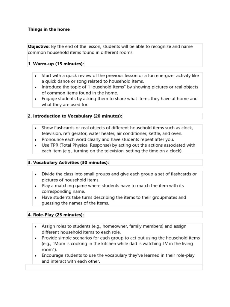 Things in The Home | PDF | Learning | Cognitive Science