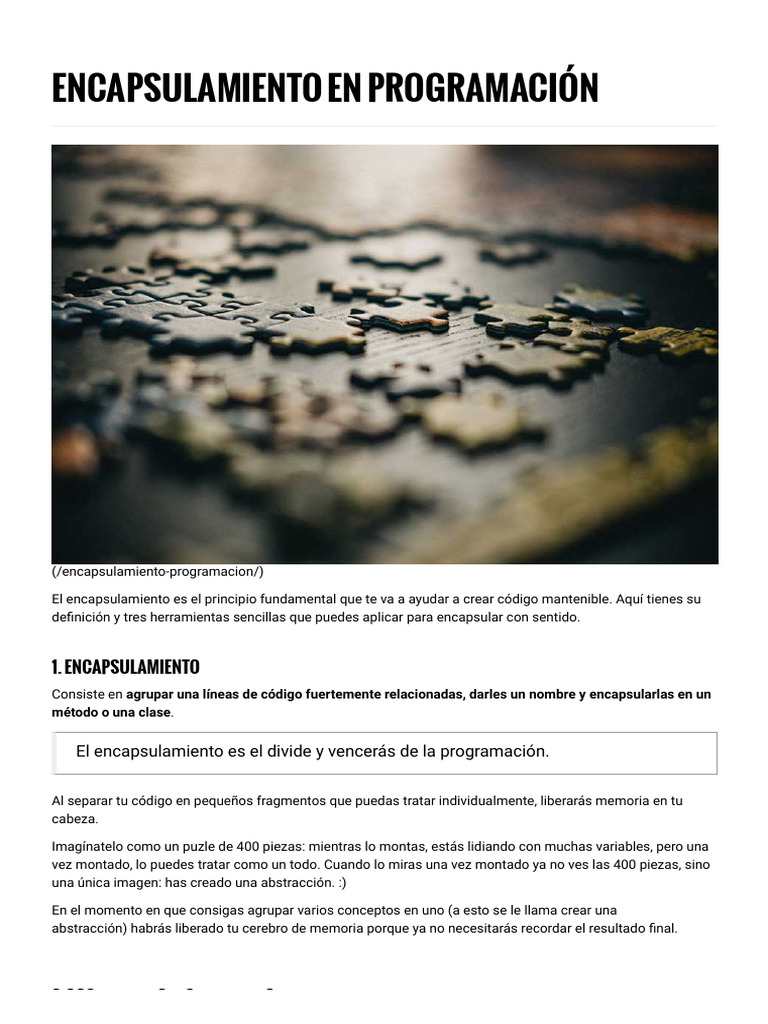 Encapsulamiento Java Poo | PDF