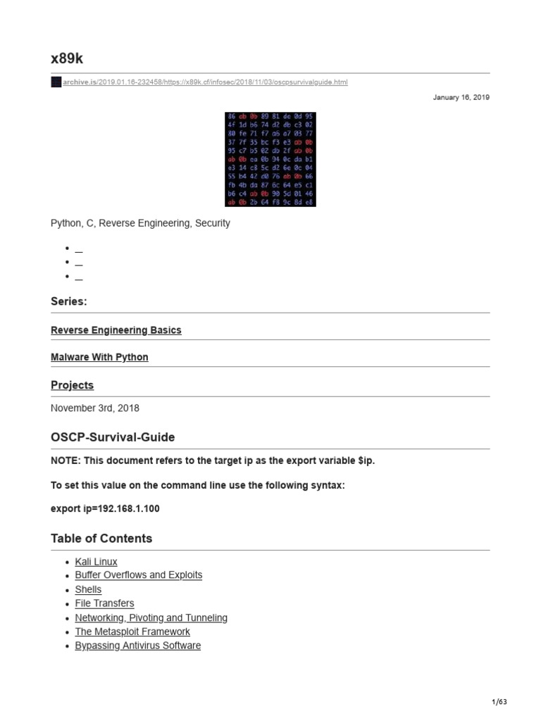 OSCP Survival Guide | Download Free PDF | Windows Registry | Computing