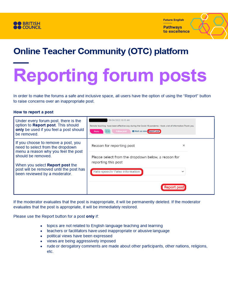 Reporting Forum Posts | PDF