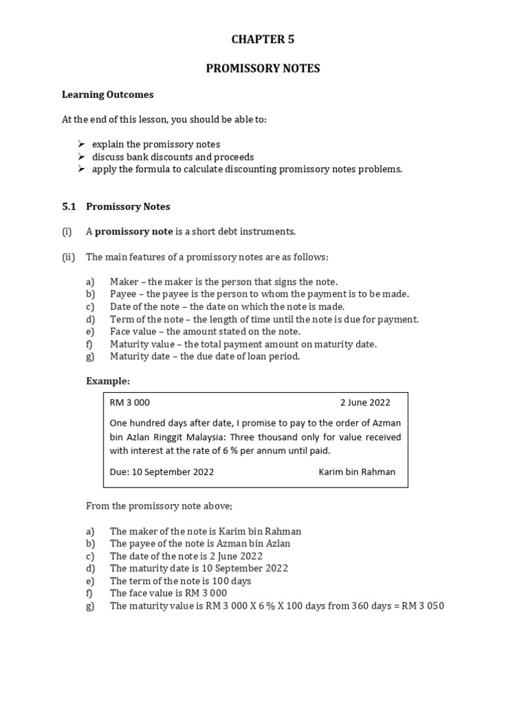 Promissory Notes | Download Free PDF | Interest | Promissory Note