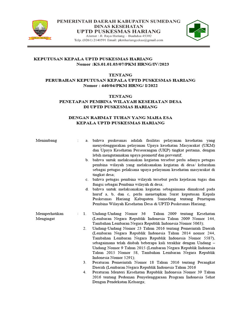 2.5.1.A.SK Tim Pembina Keluarga - Tim PISPK | PDF | Kesehatan Holistik