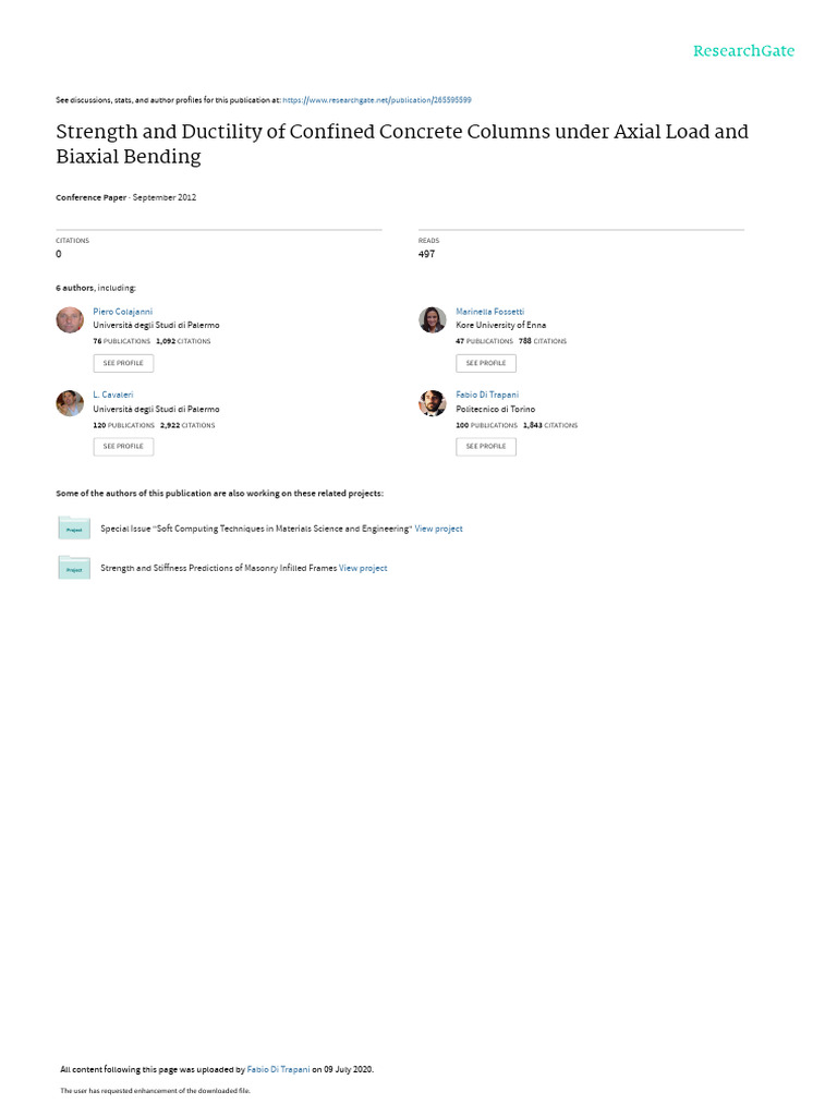 Strength and Ductility of Confined Concrete Columns under Axial Load ...