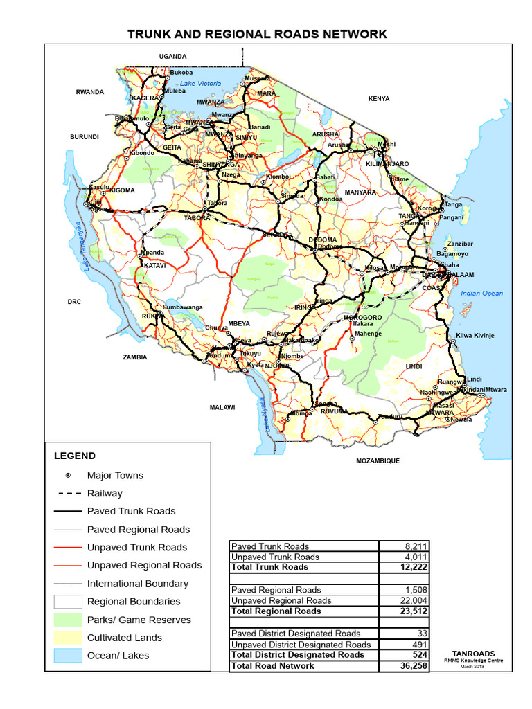 Tanzania Trunk & Regional Road Network | PDF | Tanzania