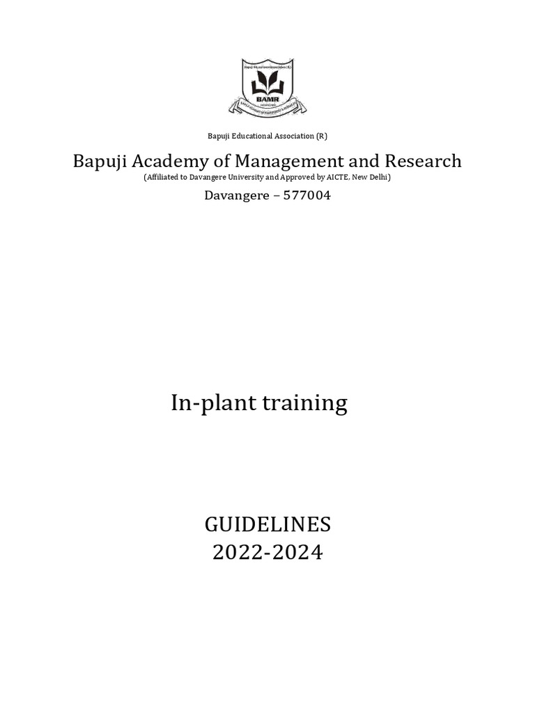 In-Plant Guidelines-2022-24 | PDF | Strategic Management | Business ...