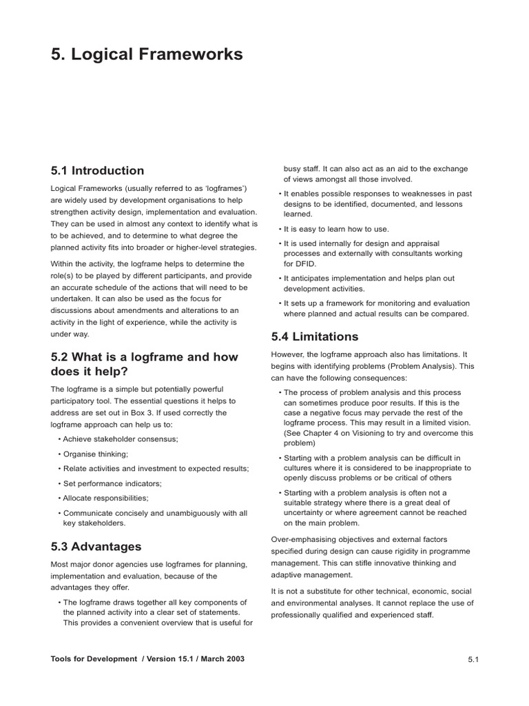 Logframe and Risk | PDF