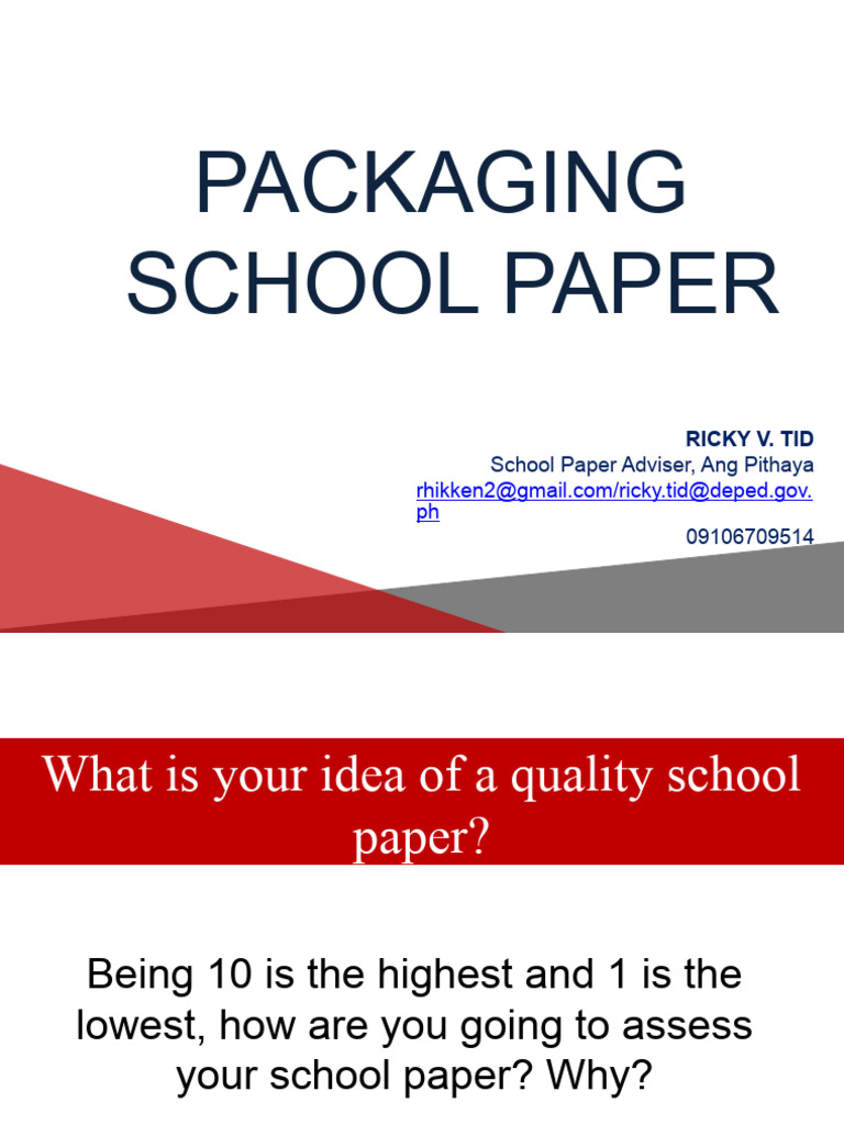 Guidelines for Quality School Paper | PDF | News | Letter To The Editor