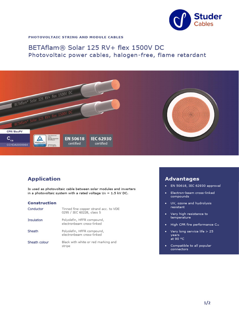 DC Cable Catalogue | PDF | Photovoltaic System | Electrical Engineering