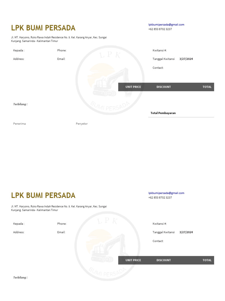 Contoh Desain Kwitansi | PDF Contoh Desain Kwitansi | PDF