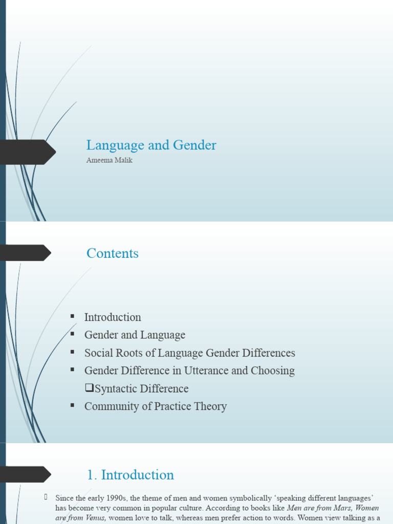 Language and Gender | PDF | Gender | Gender Studies