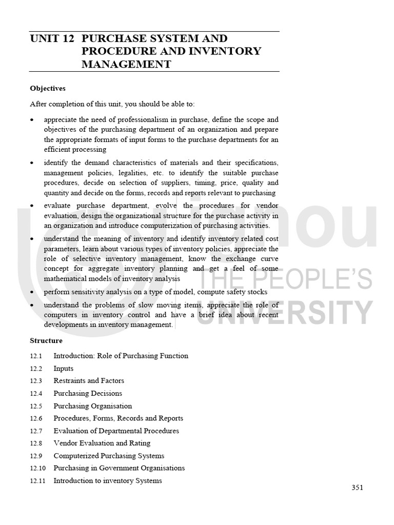 Purchasing system and its Overview | PDF