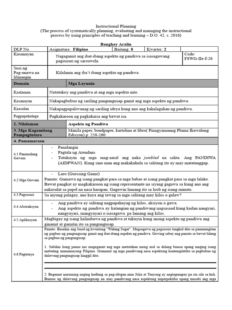 DepEd I Plan (Filipino) | PDF