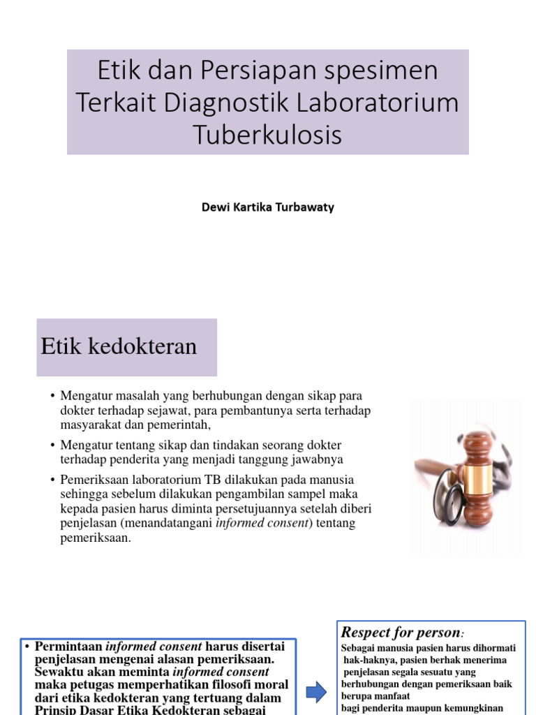 1 - Etik Terkait Diagnostik Laboratorium Tuberkulosis | PDF | Kesehatan Holistik | Pengembangan Diri