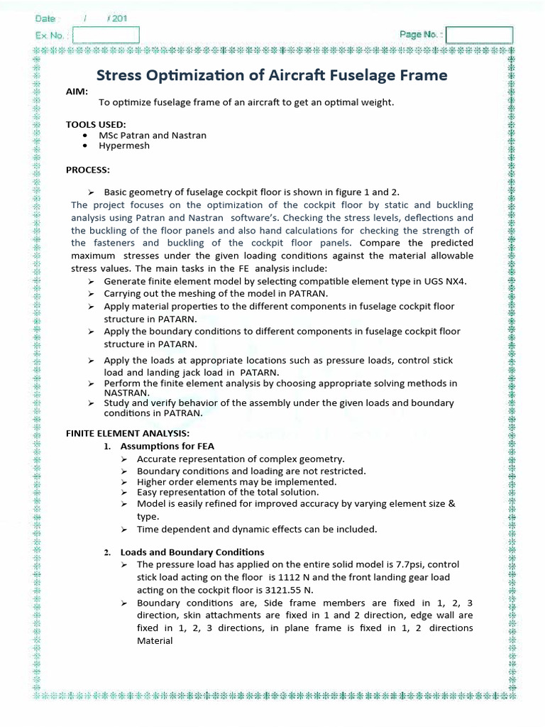 05 Stress Optimization Of Aircraft Fuselage Frame Pdf Finite Element Method Buckling