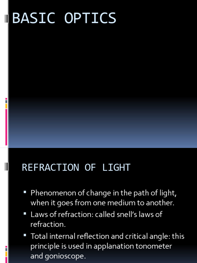 Basic Optics 1 | Download Free PDF | Human Eye | Vision