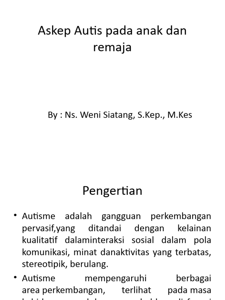 Askep Autis Pada Anak Dan Remaja | PDF