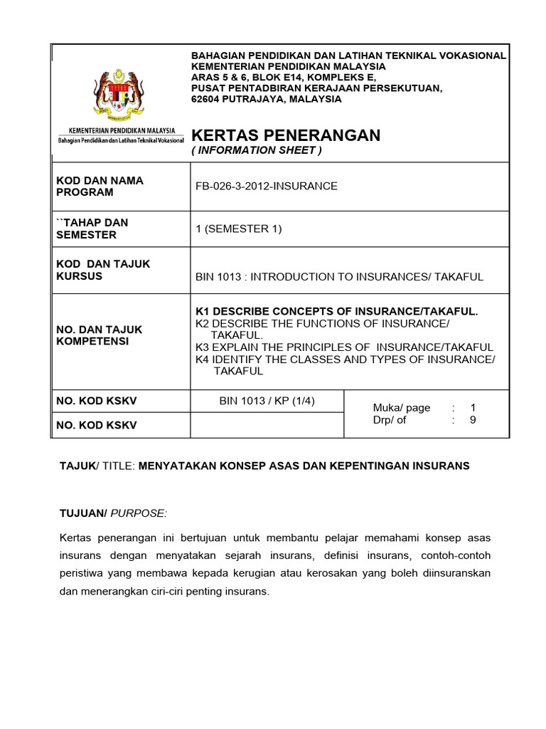 Kertas Penerangan: Kod Dan Nama Program ''Tahap Dan Semester Kod Dan ...
