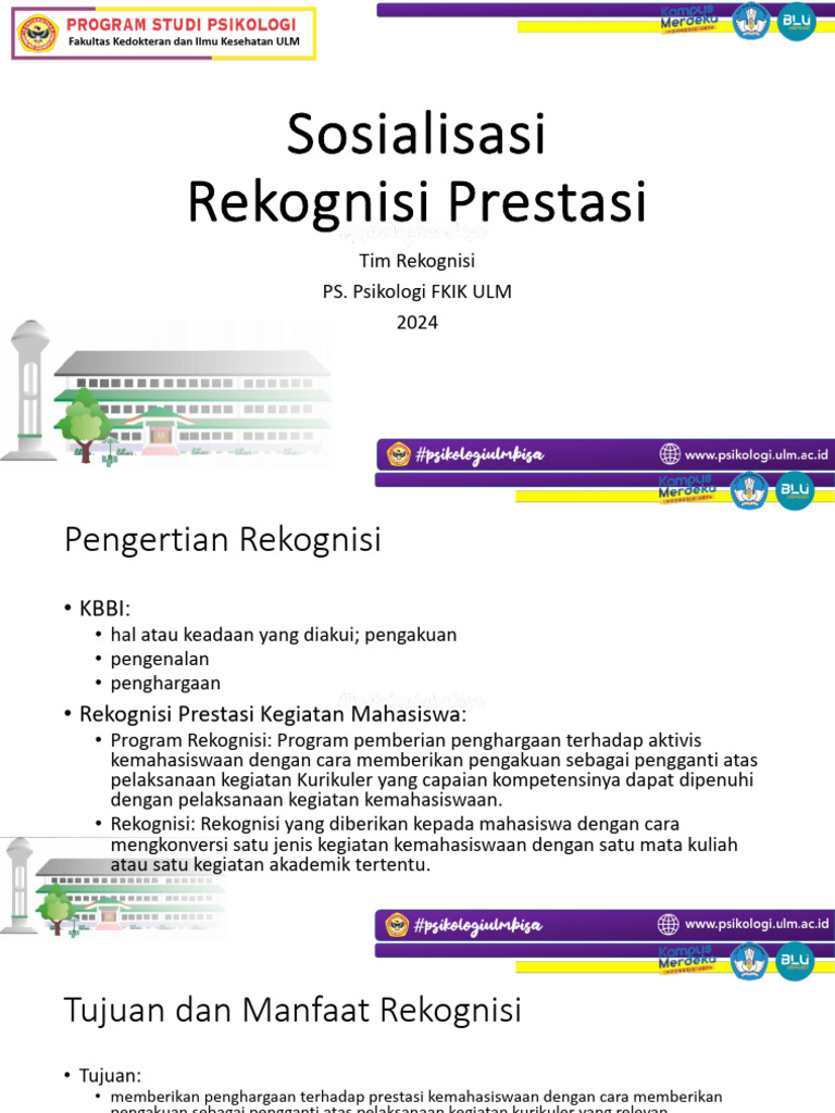 Sosialisasi Rekognisi PsPsikologi FKIK ULM 2024 | PDF | Karier ...