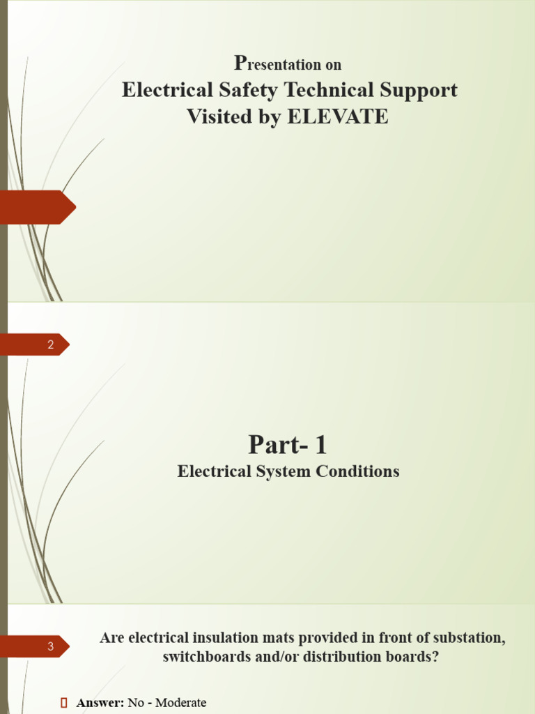 Electrical Safety Technical Support Visit Report | PDF | Electrical ...
