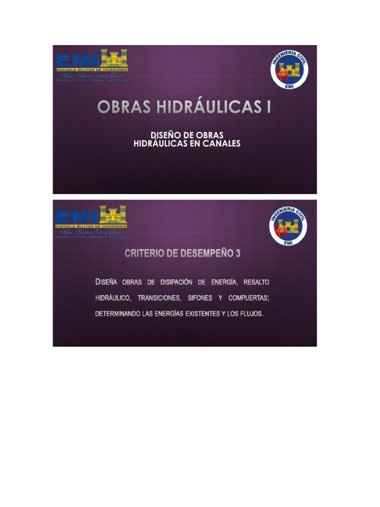 Diapositivas de Diseño de Obras Hidraulicas Cap 3 | PDF