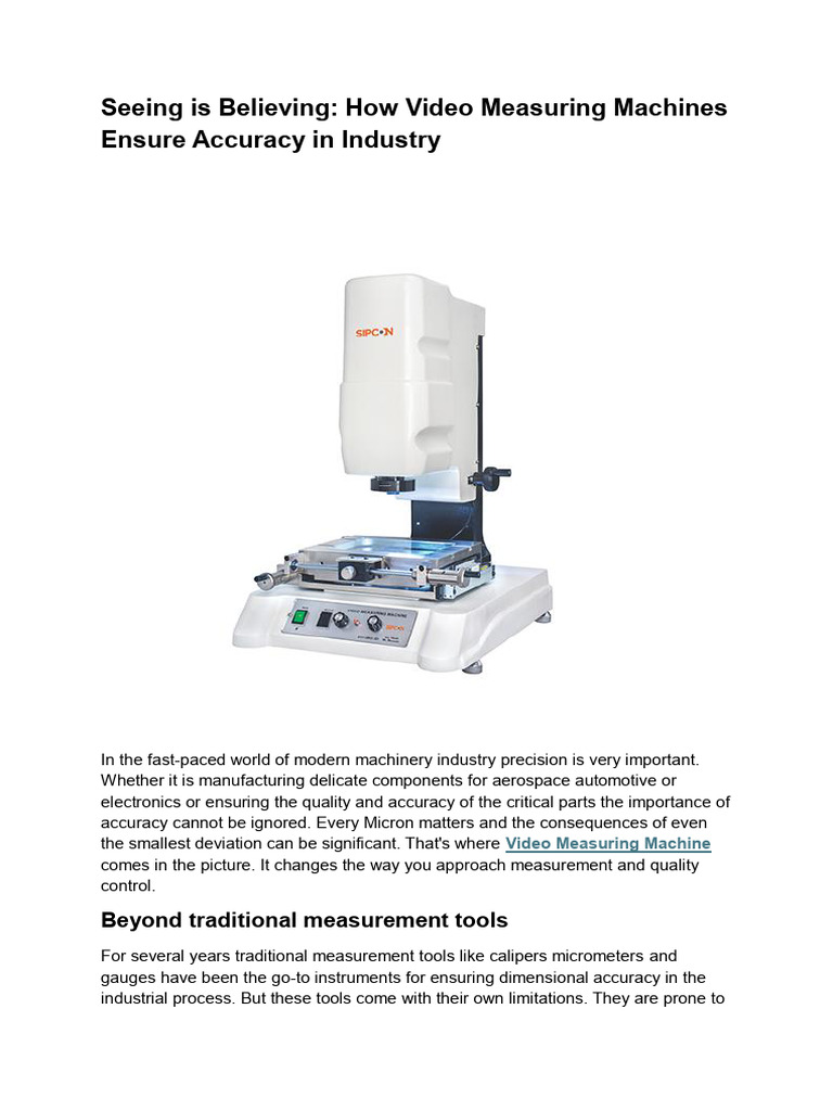 Seeing Is Believing How Video Measuring Machines Ensure Accuracy in ...