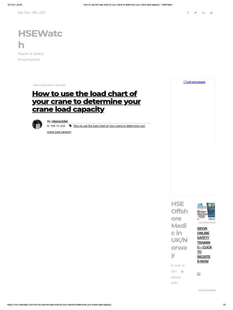 How To Use The Load Chart of Your Crane To Determine Your Crane Load ...