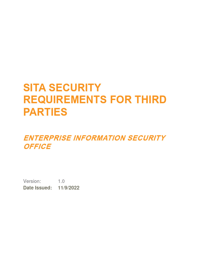 Sita Security Requirements | PDF | Security | Computer Security