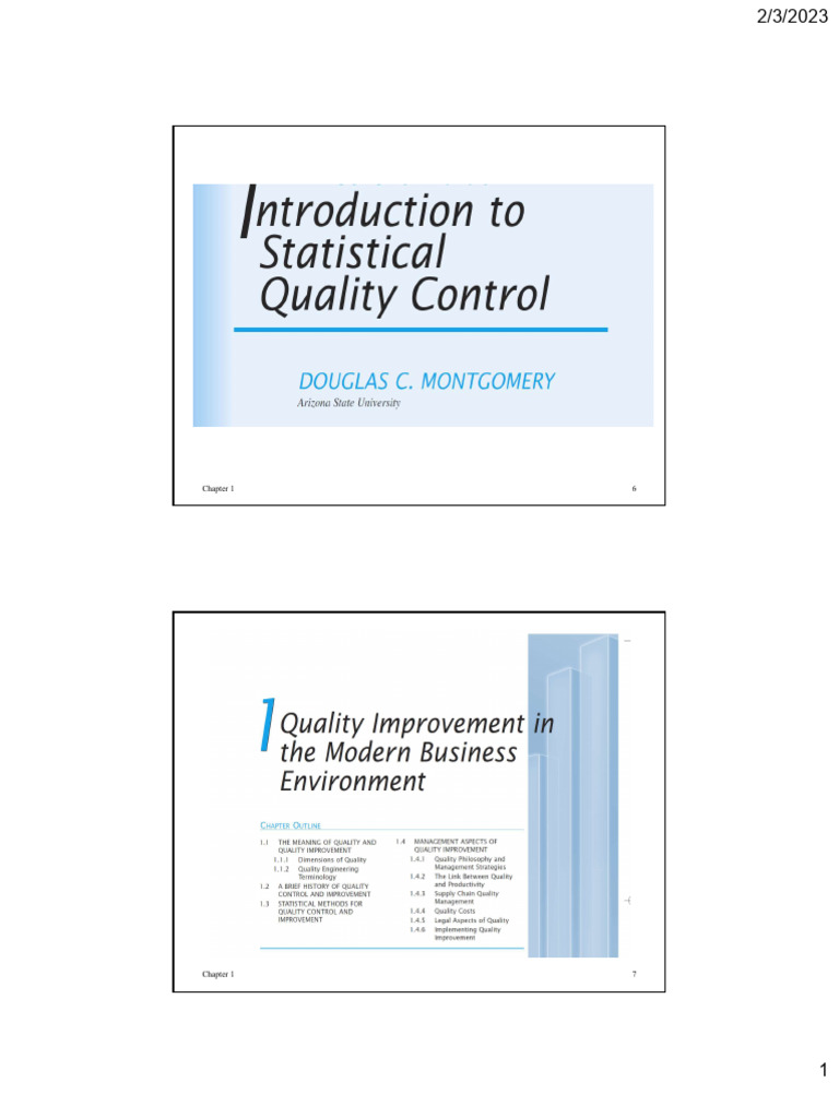S222. 1. Introduction To SQC | PDF | Quality (Business) | Design For Six Sigma