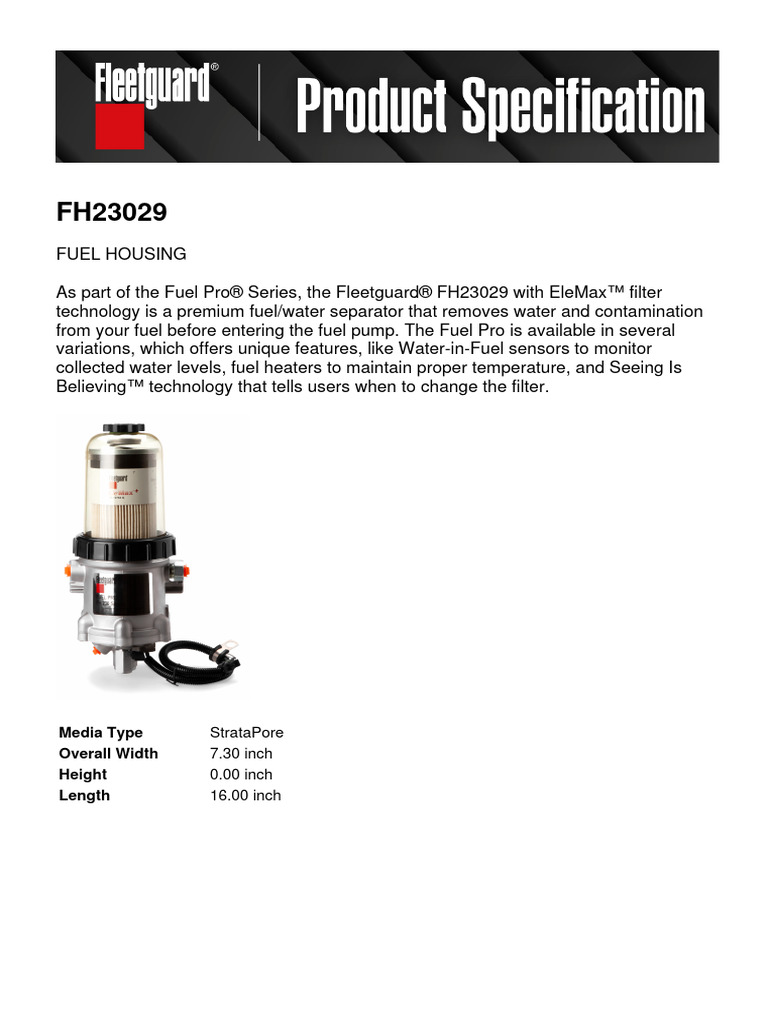 Product Specification - FH23029 | PDF
