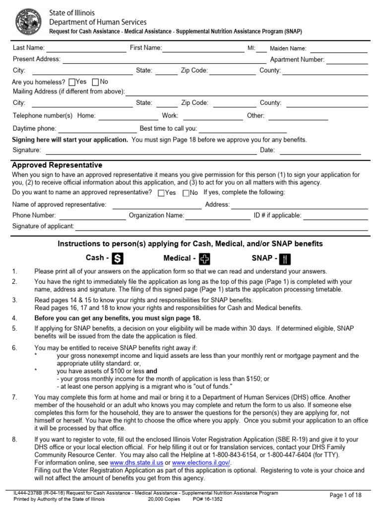 Dhs Application | Download Free PDF | Supplemental Nutrition Assistance ...