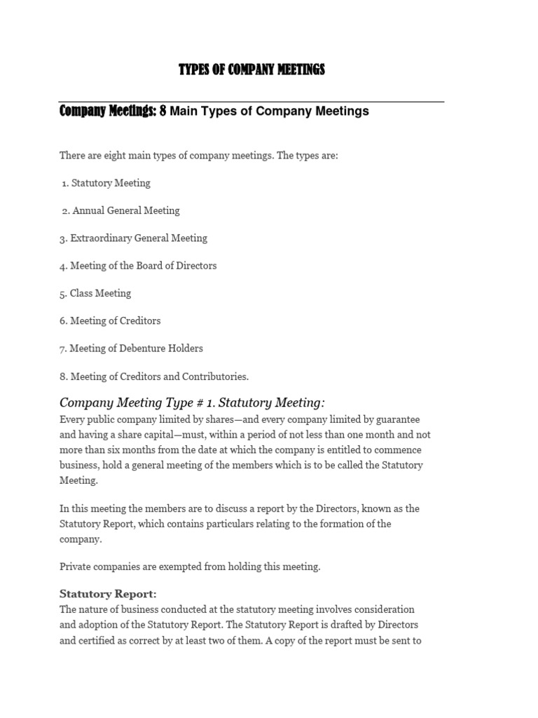 Company Meetings | PDF | Liquidation | Proxy Voting