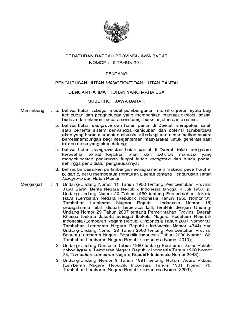 Perda No.6 Tahun 2011 | PDF