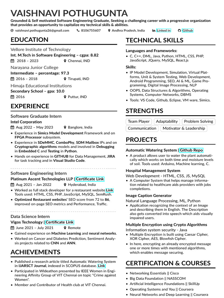 Resume_Vaishnavi_Pothugunta_TG2_Cloud Dev | PDF | Encryption | Web ...