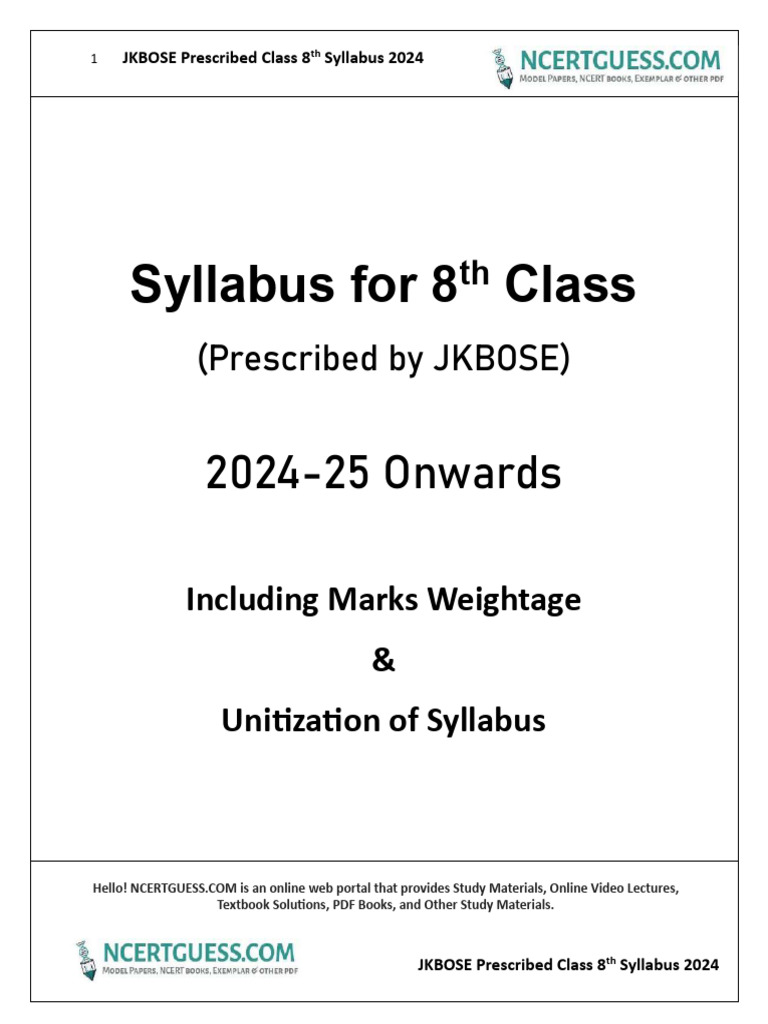 Class-8th-Syllabus-2024-25-by-NCERTGUESS_v2 | PDF