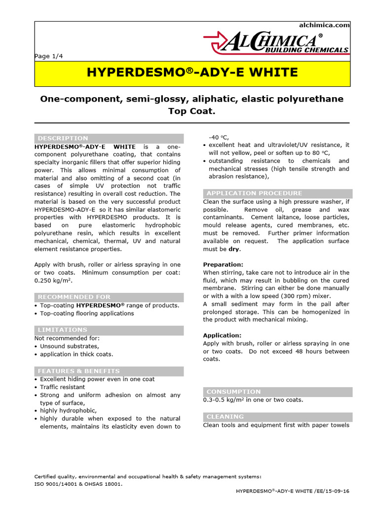 HYPERDESMO®-ADY-E - EN | PDF | Polyurethane | Ultraviolet
