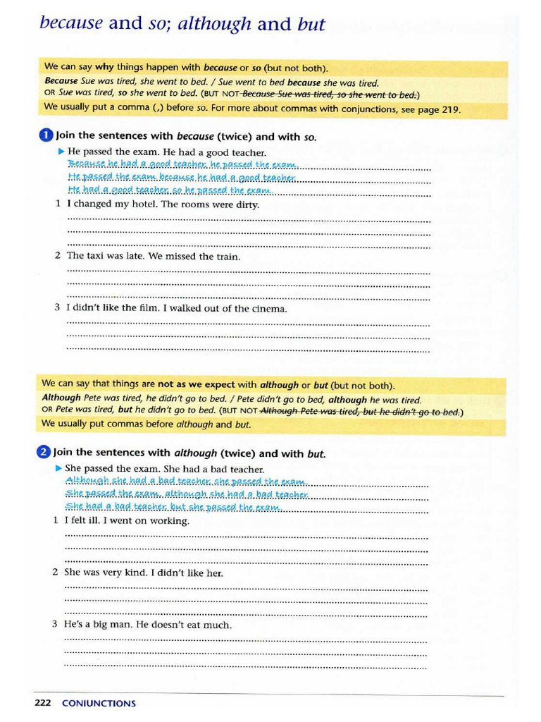 P. 222 Conjunction - The Good Grammar Book - A Grammar Pactice Book For ...