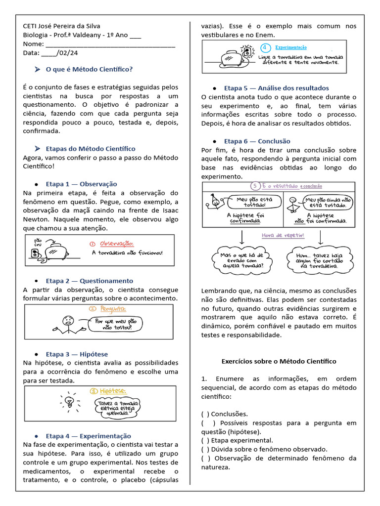 Atv Metodo Cient 1 Ano | PDF | Science | Teoria